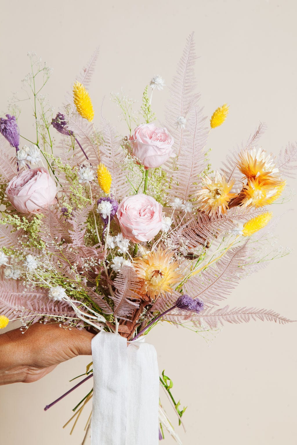 Custom Dried Flower Bridal Bouquet : Everlasting Wedding Flowers ...