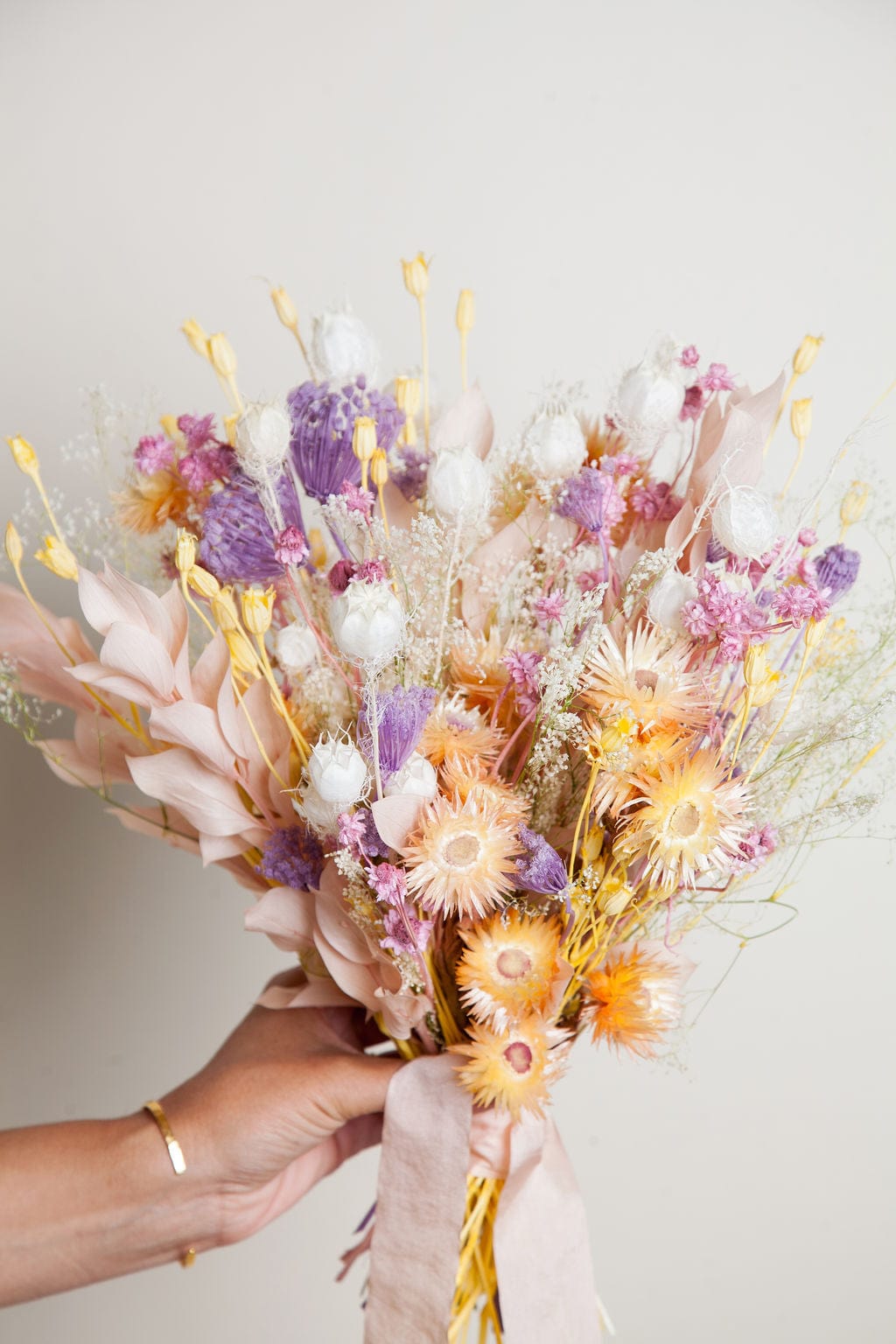Custom Dried Flower Bridal Bouquet : Everlasting Wedding Flowers ...